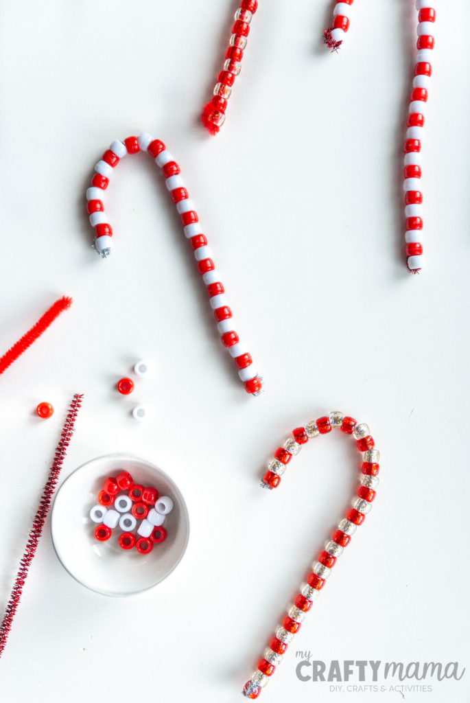 DIY Candy Cane Christmas Ornaments - My Crafty Mama