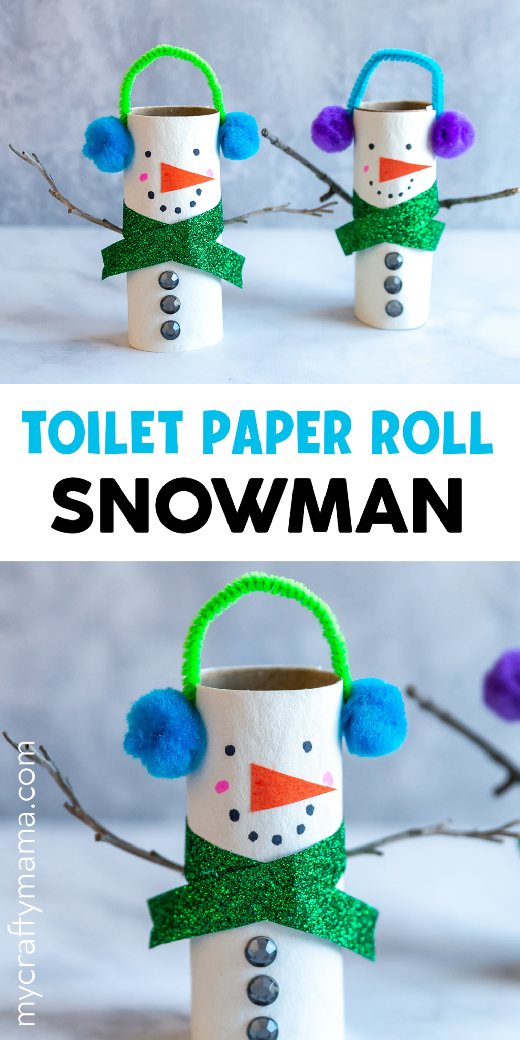 Toilet Paper Roll Snowman - My Crafty Mama